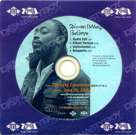 Promo Import Retail Cd Singles And Albums Raheem Devaughn Believe Promo Cd Single 2005