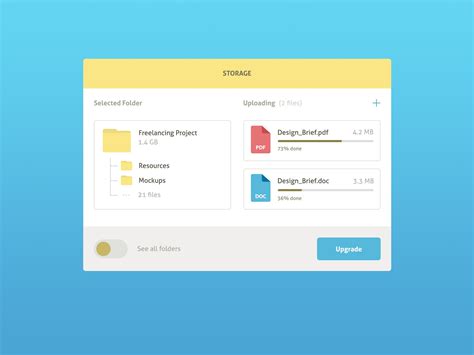 Files Manager Big Ui Ux Design Filing Folders Widget Management App Website Cards Apps
