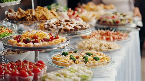 “a Diverse Selection Of Cold Snacks Arranged On A Buffet Table For