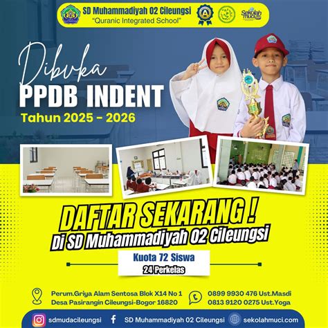 Inden Penerimaan Peserta Didik Baru Ppdb Sd Muhammadiyah 02 Cileungsi