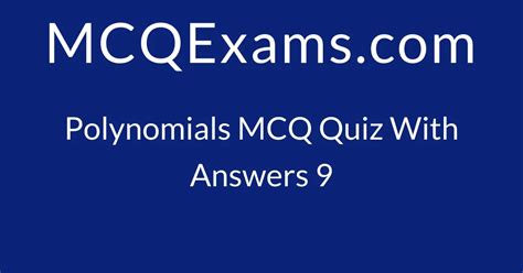 Mcq Questions For Class 9 Maths Polynomials Quiz 9