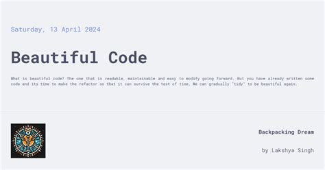 Beautiful Code • Backpacking Dream