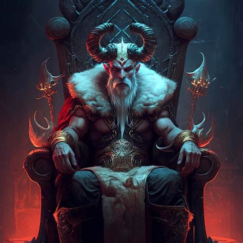 Premium Ai Image Devil In Hell Demon Sitting On A Throne Warrior King