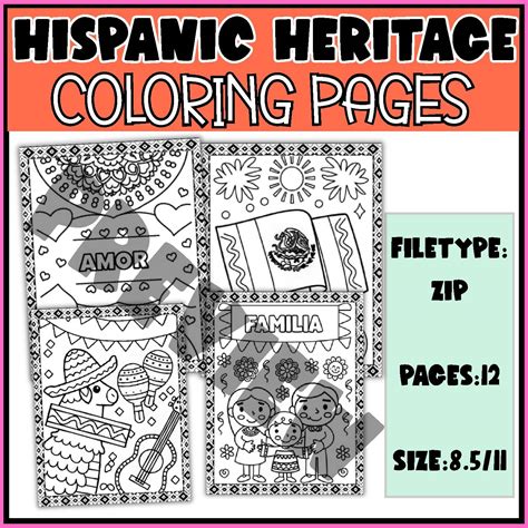 Hispanic Heritage Month Coloring Pages Latino Culture Activities