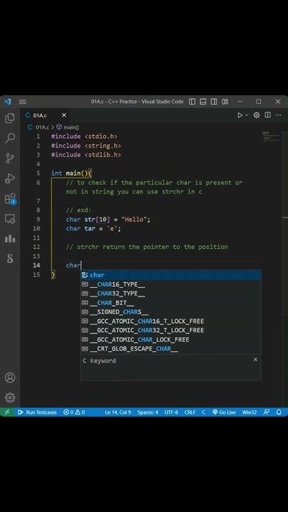 strchr method in c youtube