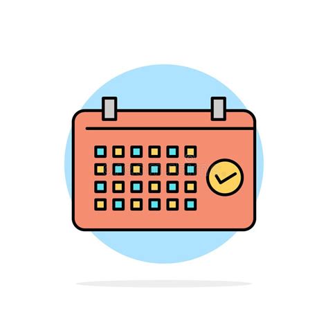 Calendar Date Month Year Time Abstract Circle Background Flat Color