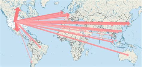 Flow Maps Linking Movement With Direction Lines Gis Geography