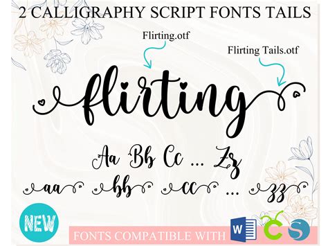 Flirting Font With Hearts Cursive Font Calligraphy Font Inspire
