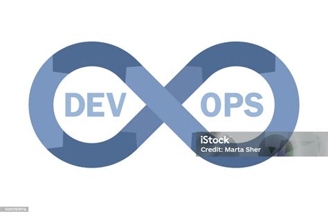 Devops 아이콘입니다 프로그래밍 및 엔지니어링 개념 소프트웨어 개발 및 정보 기술 운영 무한대 기호 벡터 플랫 일러스트 레이 션 데브옵스에 대한 스톡 벡터 아트 및 기타