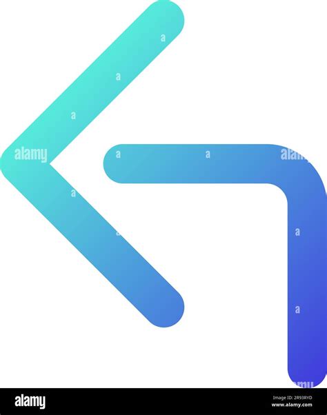 Reply Arrow Pixel Perfect Gradient Linear Ui Icon Stock Vector Image