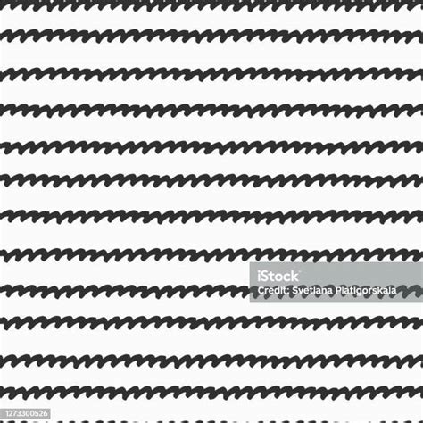 흰색 배경에 손으로 그린 물결 모양의 선이있는 매끄러운 패턴 그리기에 대한 스톡 벡터 아트 및 기타 이미지 그리기 기하