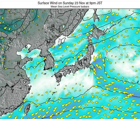 Japan Surface Wind On Sunday 14 Sep At 3am Jst