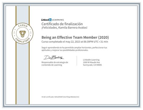 Kamila Barrera Avalos On Linkedin Certificate Of Completion