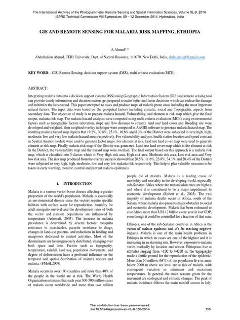 Gis And Remote Sensing For Malaria Risk Mapping Et Pdf Malaria