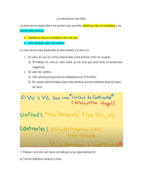 La Mercancía Karl Marx Pdf