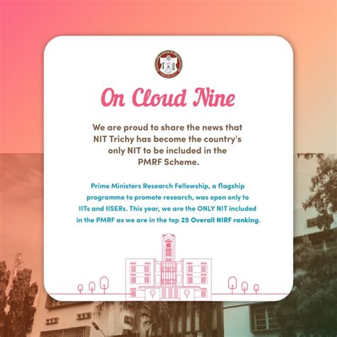 national institute of technology tiruchirappalli on linkedin nittrichy pmrfscheme nirf 30