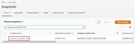 วิธีการสร้างและ restore snapshot ใน rds หรือ aurora developersio
