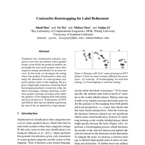 contrastive bootstrapping for label refinement acl anthology
