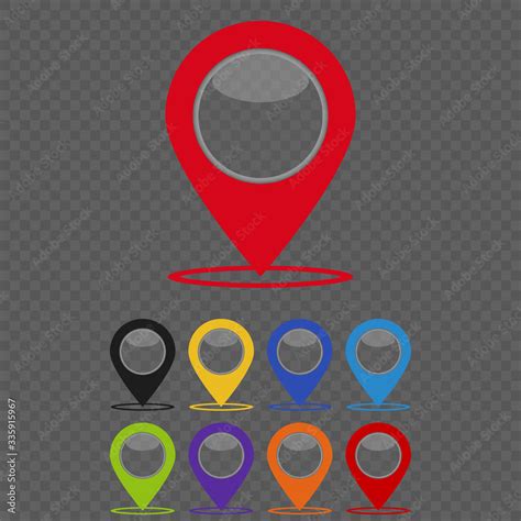 Set Of Map Pointers Isolated On Transparent Background Vector EPS Stock Vector Adobe Stock