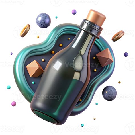 Wonderful Vintage Recycled Glass Bottle Bottom View Isolated Detailed 60674222 Png