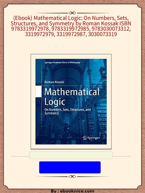 ebook mathematical logic on numbers sets structures and symmetry