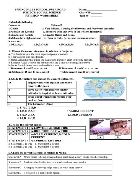 T2 20 M Class 7 Revision Worksheet Final Pdf