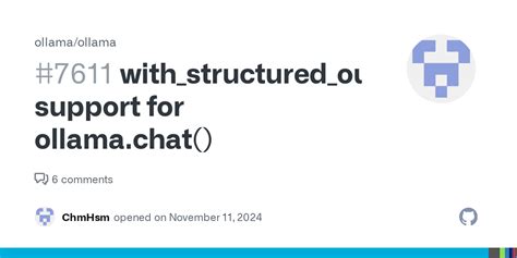 Withstructuredoutput Support For Ollamachat · Issue 7611 · Ollamaollama · Github