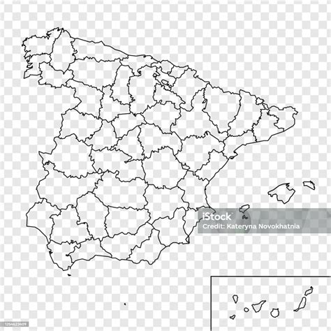 스페인의 빈지도 스페인지도의 지방 웹 사이트 디자인 로고 앱 Ui에 대한 투명한 배경에 높은 상세한 회색 벡터지도 스페인의 왕국 스톡 벡터 Eps10 0명에 대한 스톡 벡터