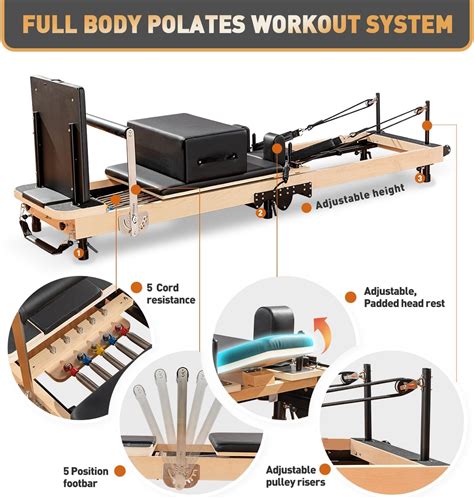 Foldable Pilates Reformer Adjustable Faittd Pilates