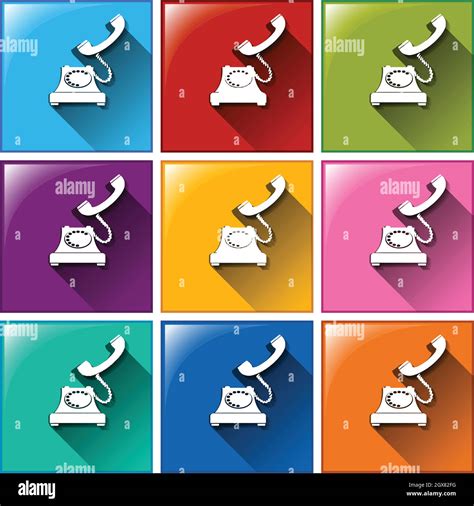 Colourful Telephones Stock Vector Images Alamy