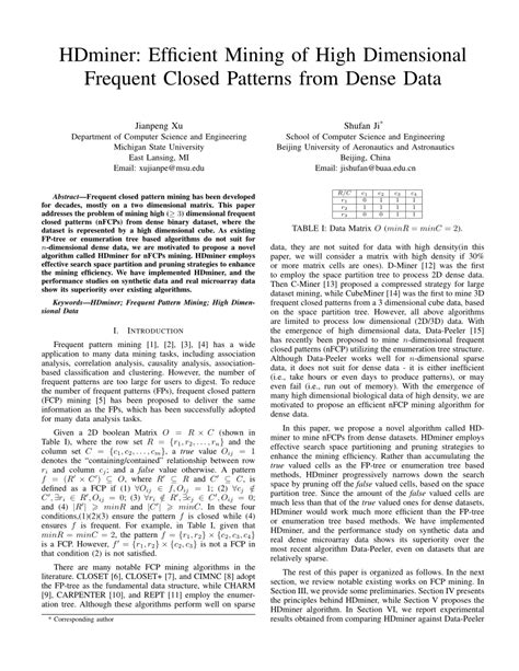 Pdf Hdminer Efficient Mining Of High Dimensional Frequent Closed Patterns From Dense Data