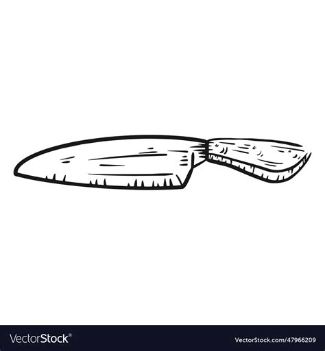 Chefs Knife Hand Drawn Royalty Free Vector Image