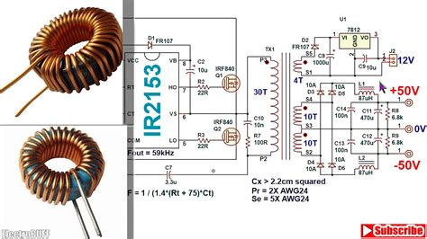 Ir2153 Switch Mode Power Supply Circuit With Dual Rail Output For Audio