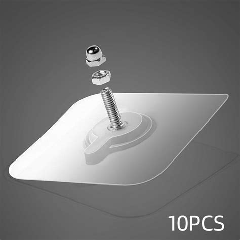 10pcs Screw Hooks With Nut Hanging Self Adhesive Holder Phot Tiktok