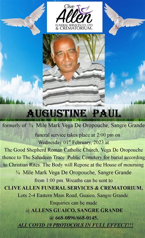 Augustine Paul Clive Allen Funeral Services Co Ltd And Crematorium