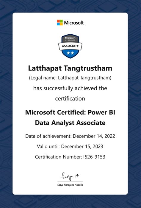 Dataanalyst Microsoft Microsoftcertified Transformation Tkworkinglife Latthapat Tangtrustham