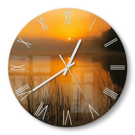 Deqori Wanduhr Morgenspiegelung Glas Glasuhr Modern Wand Uhr Design