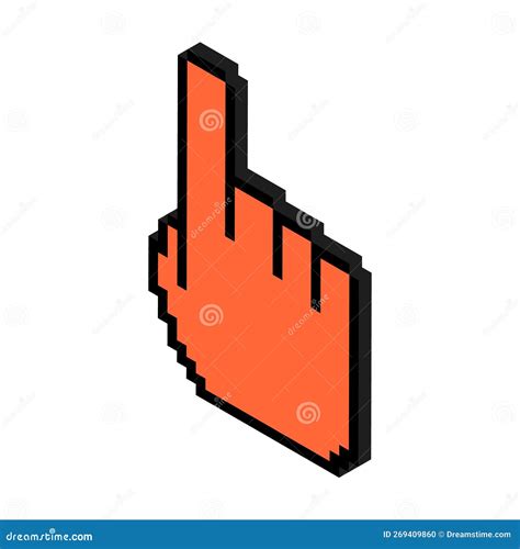 Mouse Cursor Isometric Pixel Icon Web Click Symbol Computer Pointer