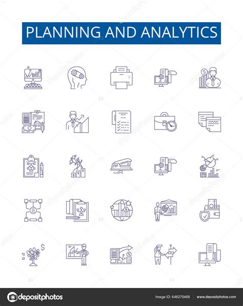 Planning Analytics Line Icons Signs Set Design Collection Planning Analytics Stock Vector By