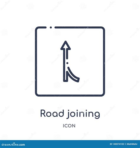 Linear Road Joining Icon From Maps And Flags Outline Collection Thin Line Road Joining Icon
