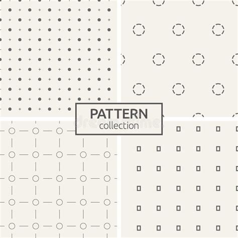 Set Of Four Seamless Patterns Stock Vector Illustration Of Pattern