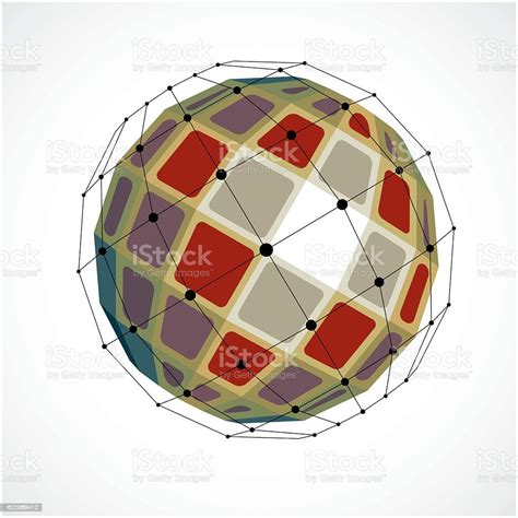 3 D 벡터 저해상 폴리 구형 오브젝트입니다 블랙 연결된 운항선 0명에 대한 스톡 벡터 아트 및 기타 이미지 0명 3차원 형태 공학 Istock