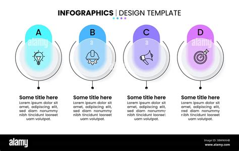 Infographic Template With Icons And 4 Options Or Steps Glass Circles