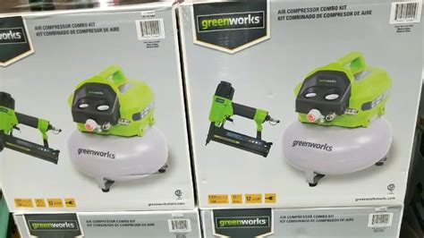 Costco Greenworks Air Compressor And Nailer Combo Set 99 Youtube