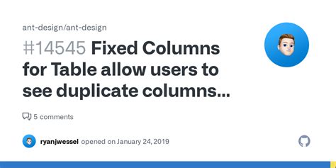 Fixed Columns For Table Allow Users To See Duplicate Columns When