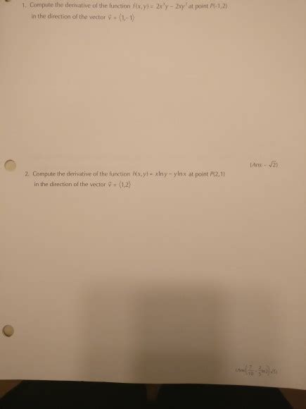 Solved 1 Compute The Derivative Of The Function Fxy