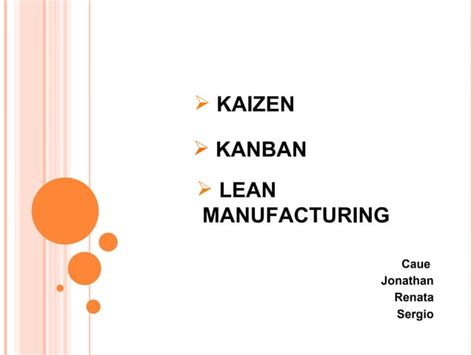 Kaizen Kanban Lean Manufacturing Ppt