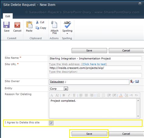 Disable Save Button Until User Selects I Agree In Sharepoint
