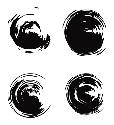 벡터 검정 잉크 브러시 스트로크 프리미엄 벡터