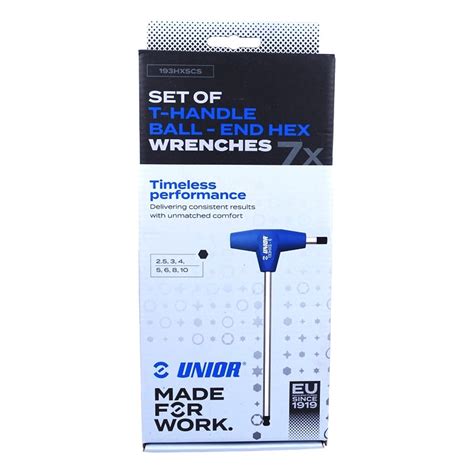 Unior Set Of Ball End Hexagonal Screwdrivers With T Handle In Carton